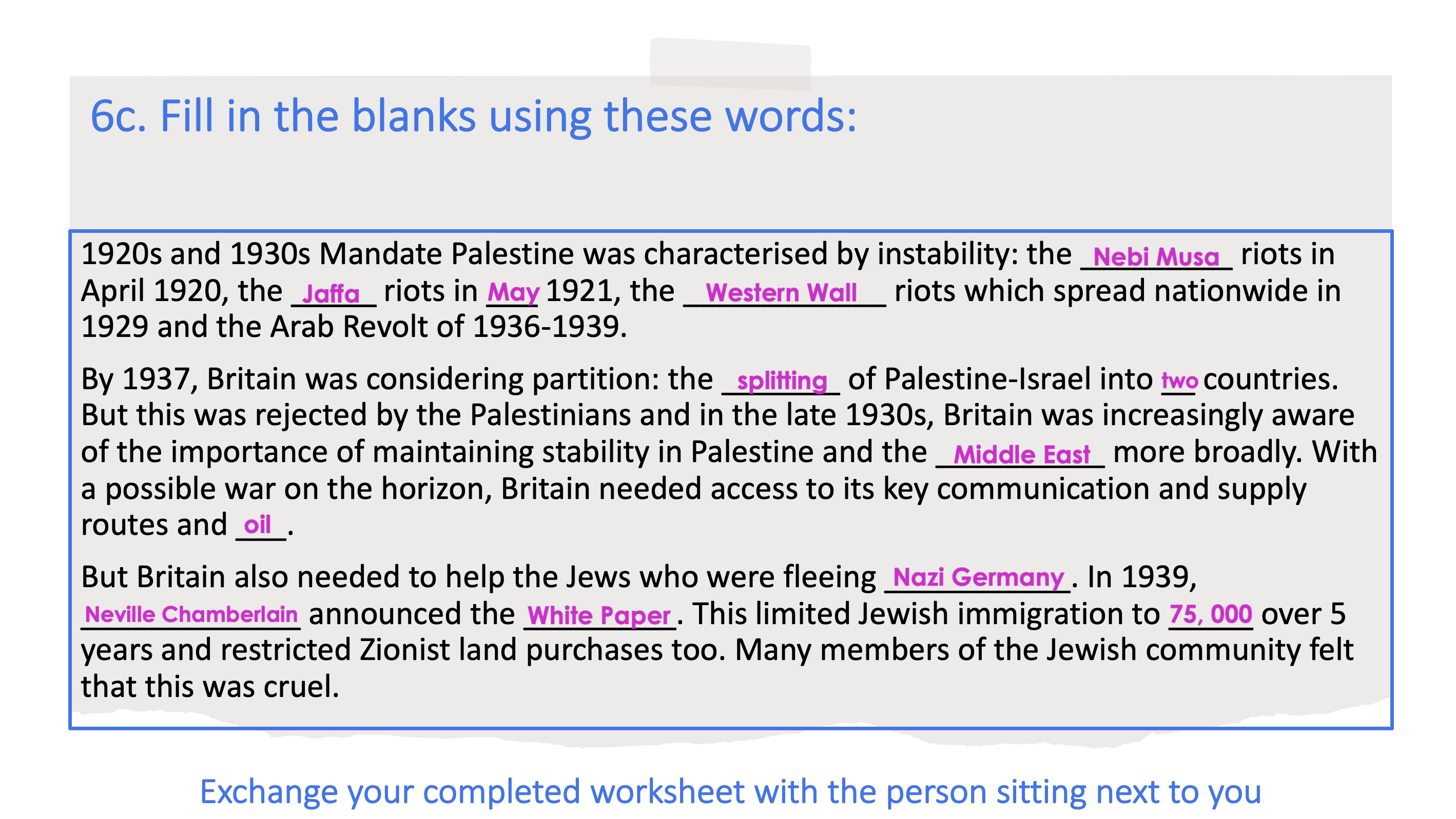 What were the consequences of WW2 for Mandate Palestine? · Teach ...